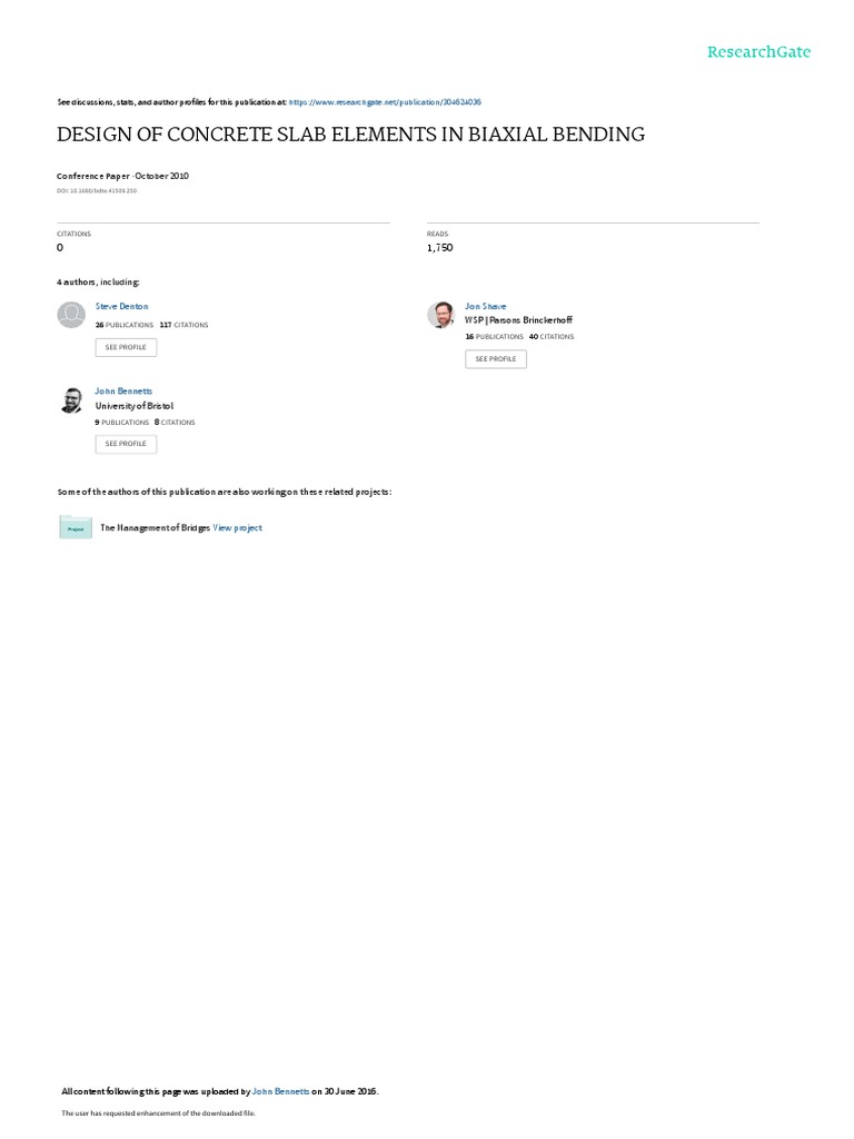 Design of Concrete Slab Elements in Biaxial Bending: October 2010 | PDF ...