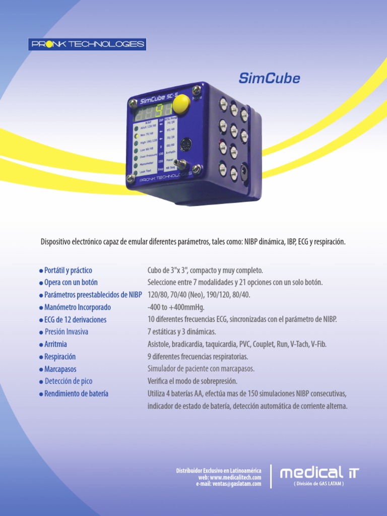 Pronk Sim Cube-Ficha Tec | PDF | Presión sanguínea | Fisiología