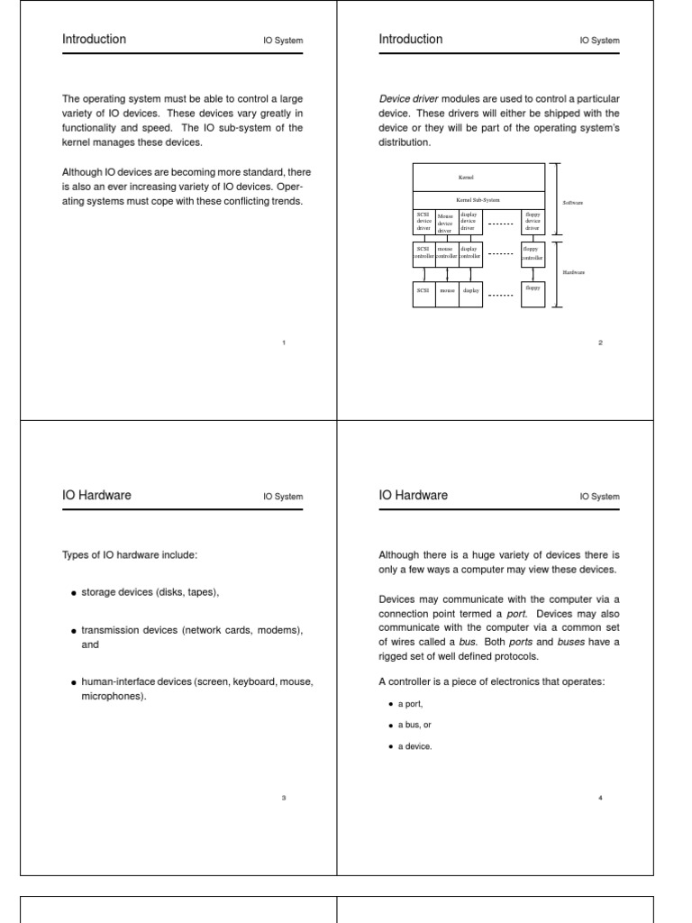 Device Driver Modules Are Used To Control A Particular: IO System IO System | PDF | Input/Output ...