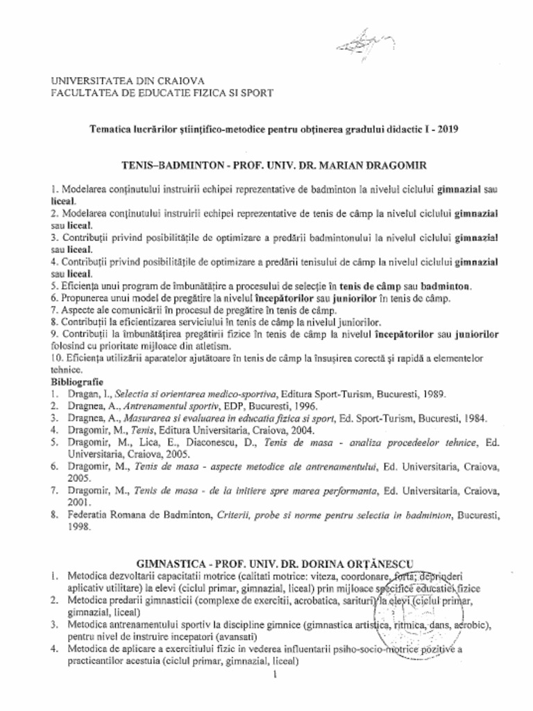 Ed Fizica Profesori PDF | PDF