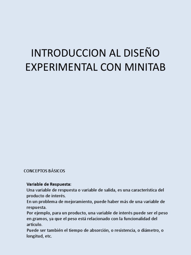 Introduccion Al Diseño Experimental Con Minitab | PDF | Estadísticas ...