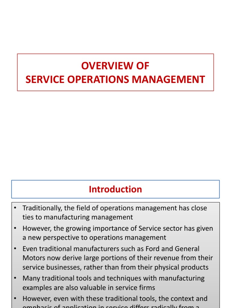 Overview of Service Operations Management | PDF | Goods | Retail