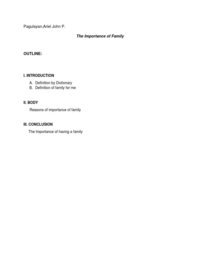 Importance of The Family | PDF | Family | Interpersonal Relationships