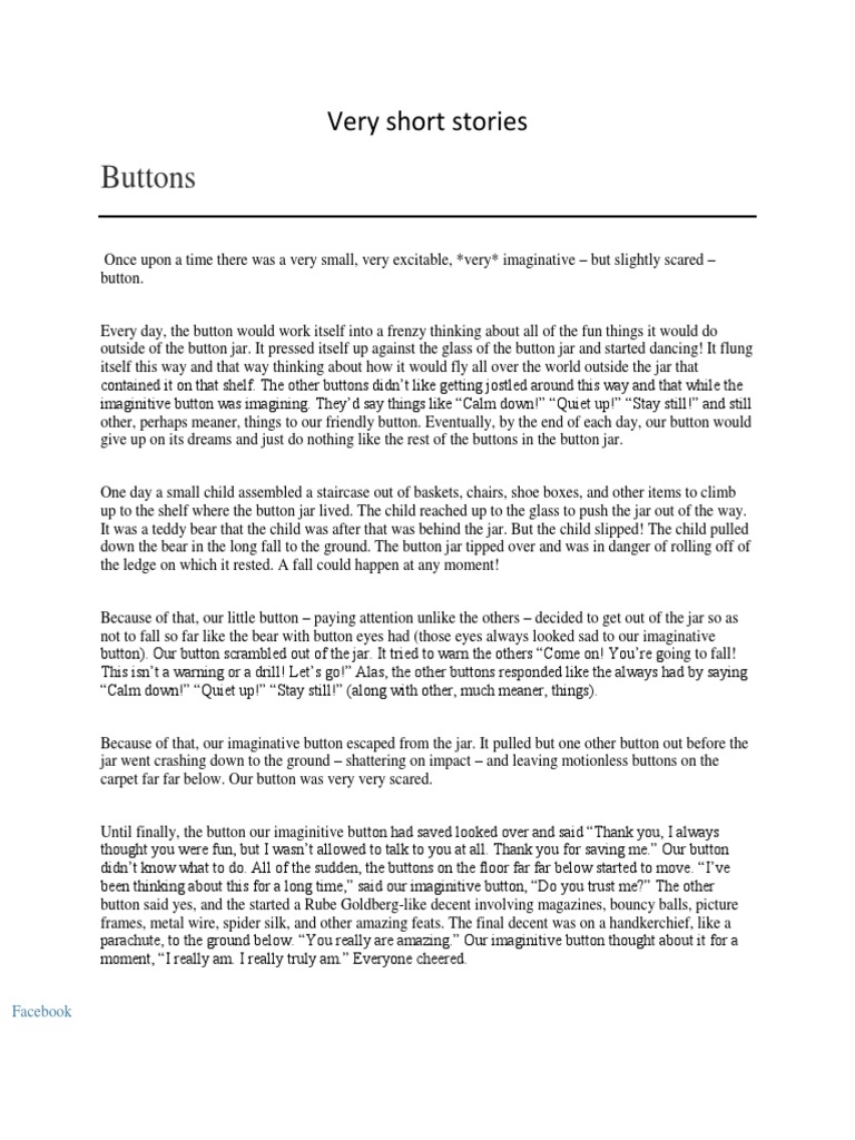 Buttons: Very Short Stories | PDF | Nature