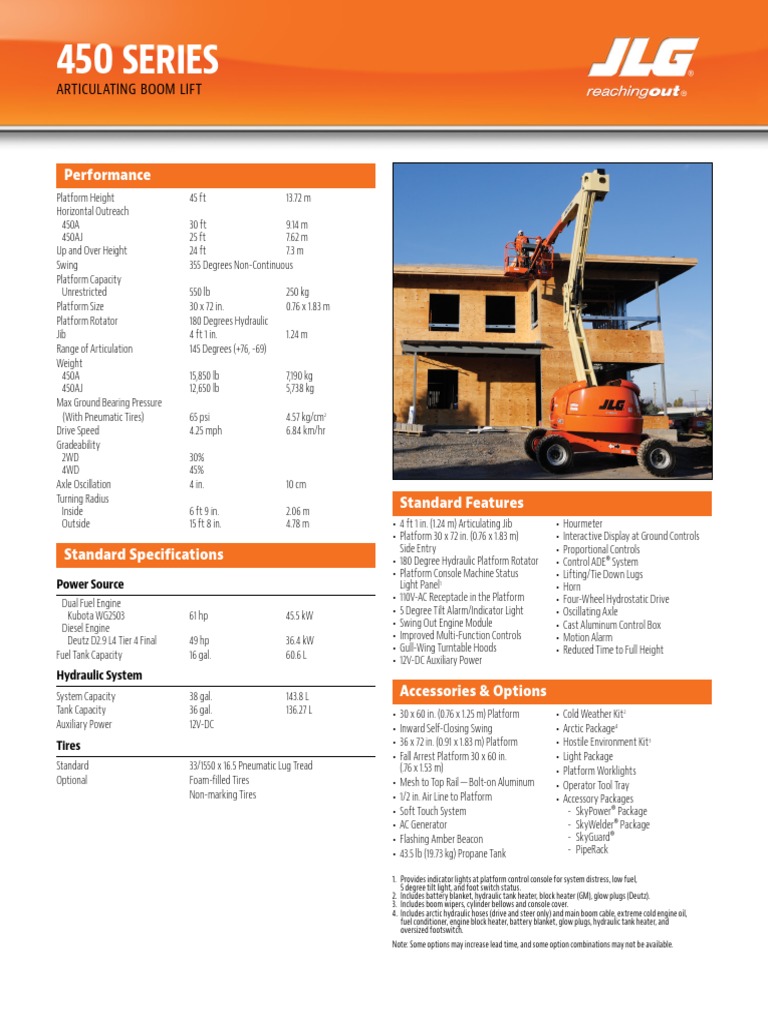JLG 450 Series - Diesel | PDF | Engines | Tire