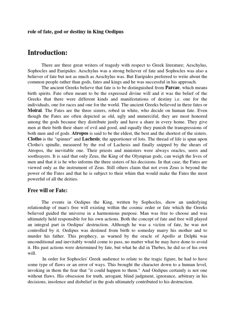 The Tragic Obsession: An Analysis of Oedipus' Hubris and Fate in ...