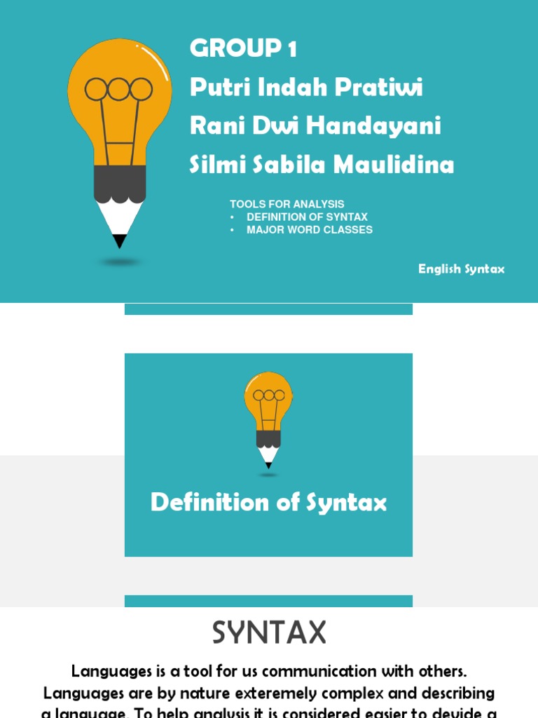 Syntax 1 | PDF | Syntax | Verb