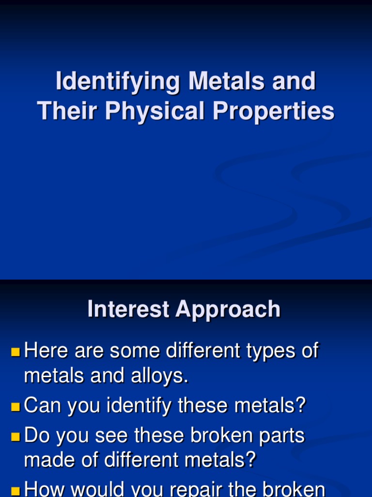 Identifying Metals and Alloys Properties | PDF | Alloy | Steel