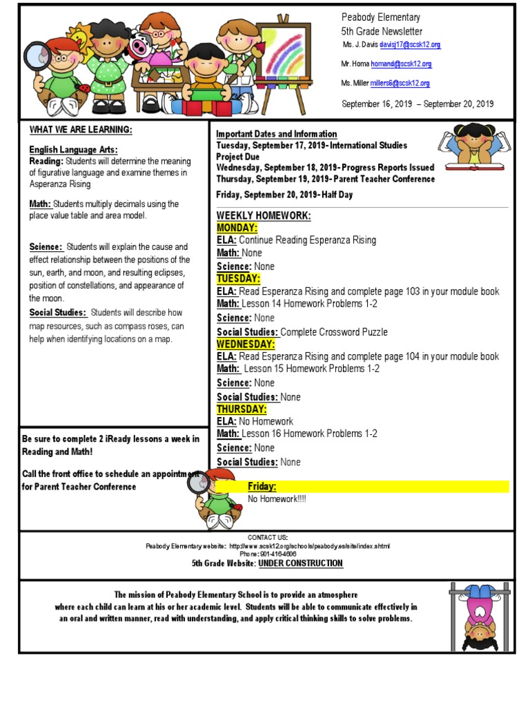 Newsletter 916-920 | PDF | Homework | Teaching Mathematics