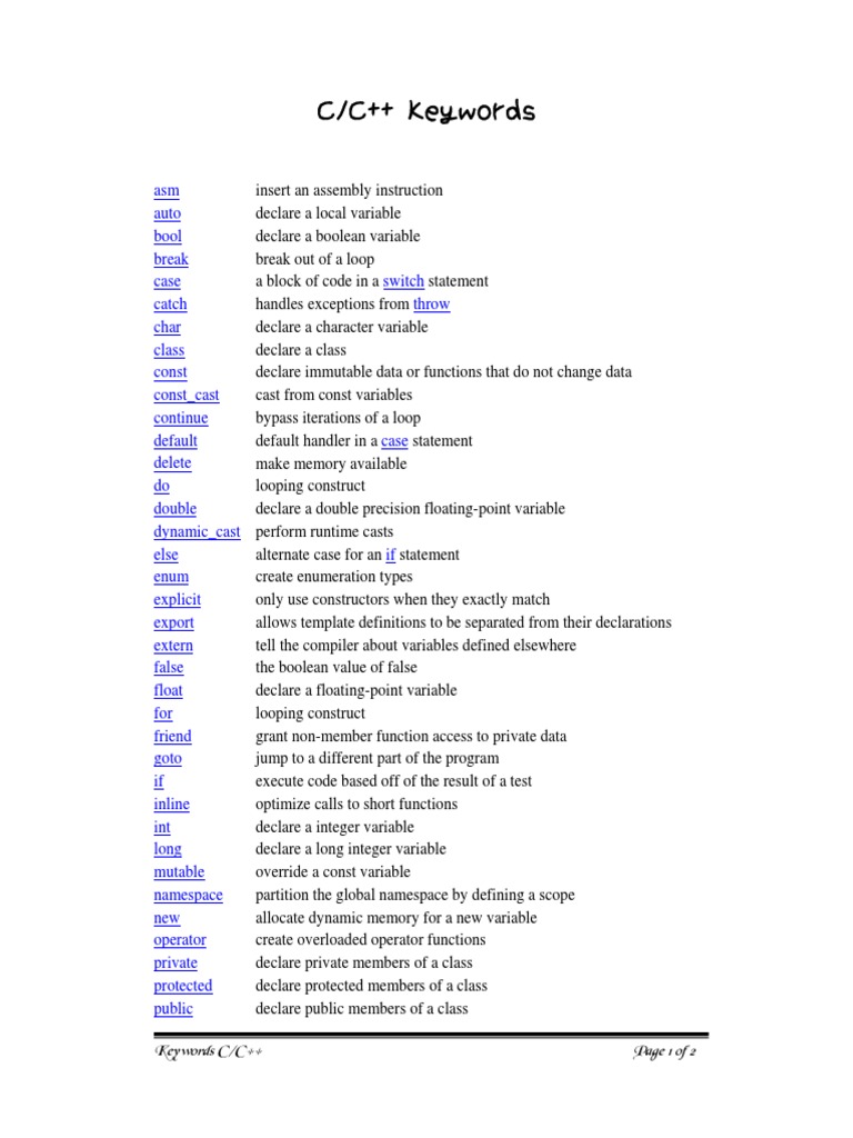 C++ Keyboard Shortcut 2019 PDF | PDF | Data Type | Variable (Computer ...