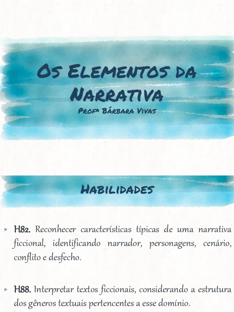 Aula - Elementos Da Narrativa | PDF | Narração