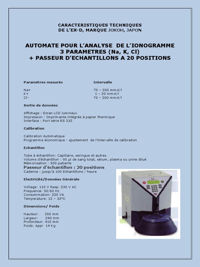 Analyseur Ionogramme Jokoh EX-D | PDF | Technologie et ingénierie
