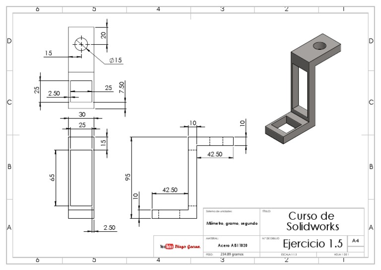 Ejercicios de SolidWorks para Practicar | PDF