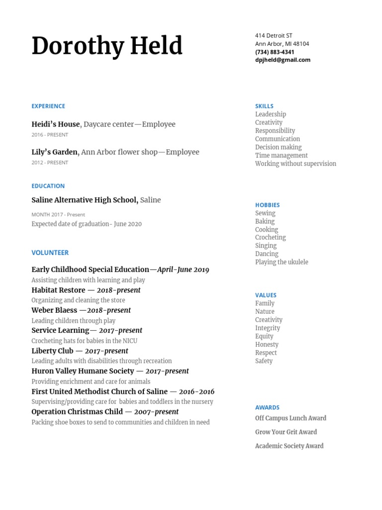 DH Resume | PDF | Childhood | Cognition