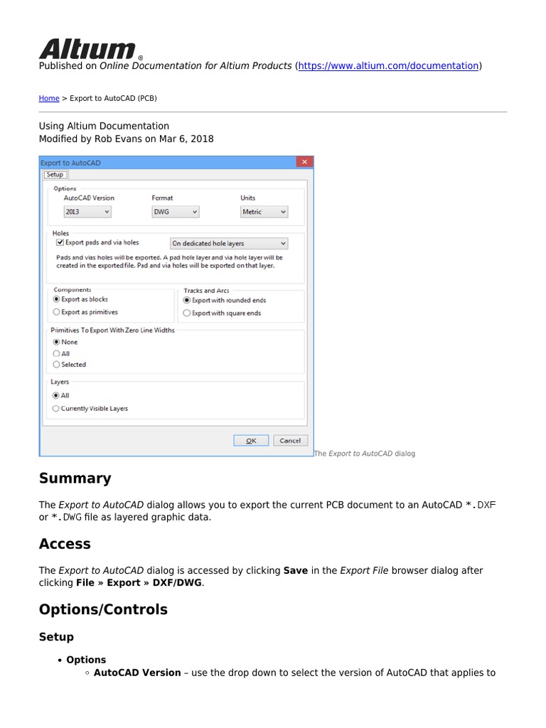 Export To Autocad (PCB) : Setup | PDF | Auto Cad | Application Software