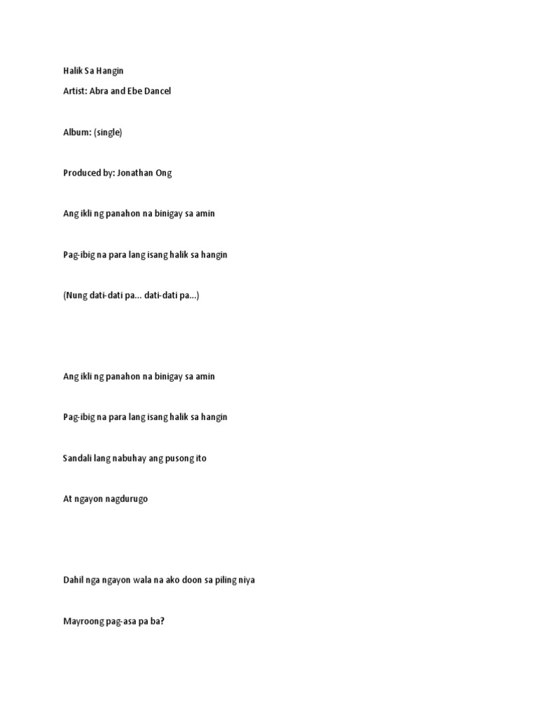 Halik Sa Hangin | PDF