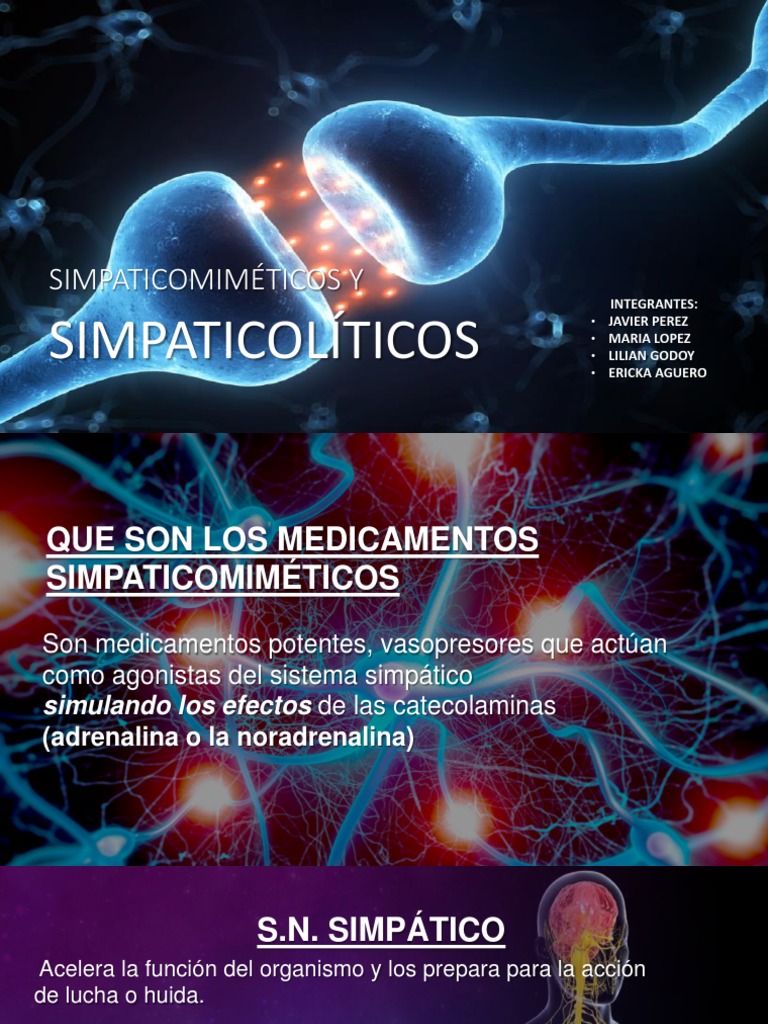 Simpaticomimeticos y Simpaticoliticos. | PDF | Norepinefrina | Farmacología