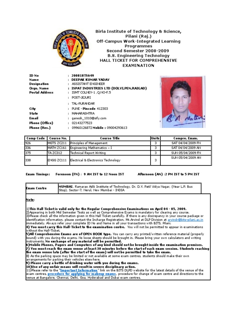 Birla Institute of Technology | PDF | Educational Assessment And ...