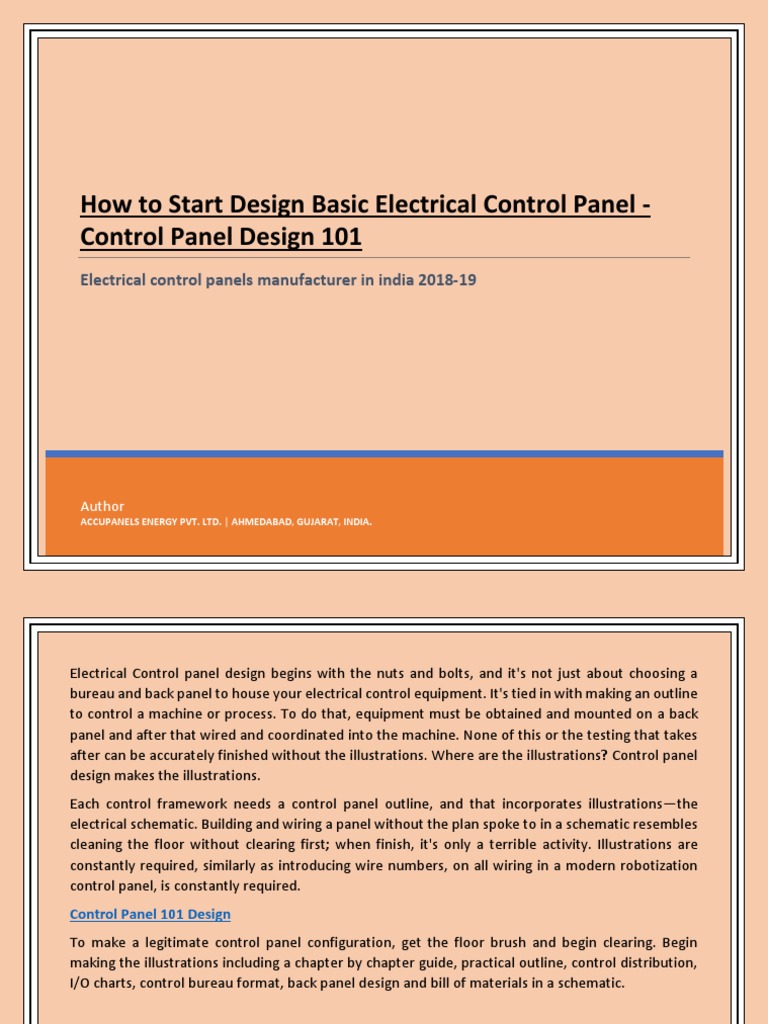How To Start Design Basic Electrical Control Panel - Control Panel ...