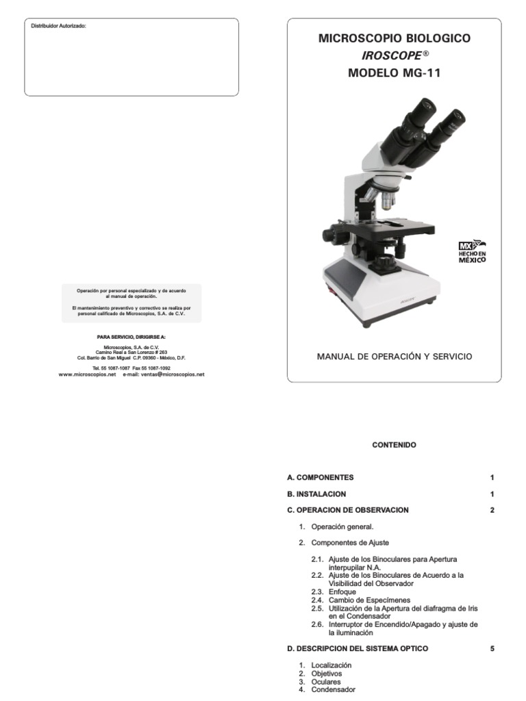 Manual Microscopio | PDF | Ojo | Etanol