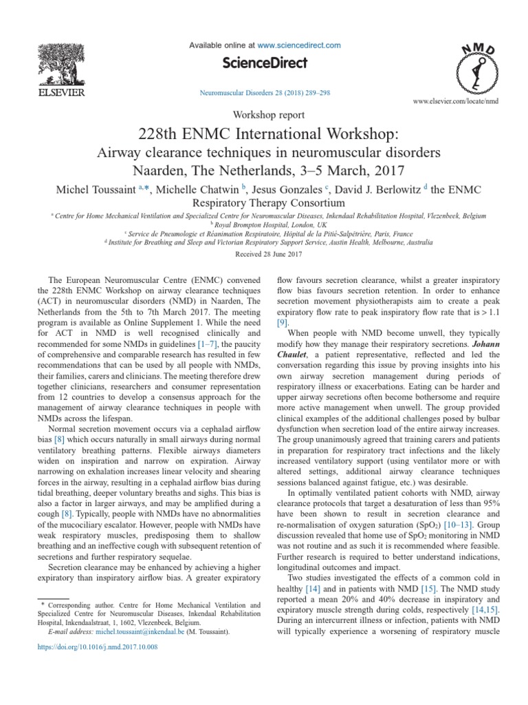 Airway Clearance Techniques in Neuromuscular Disorders Toussaint 2017 ...