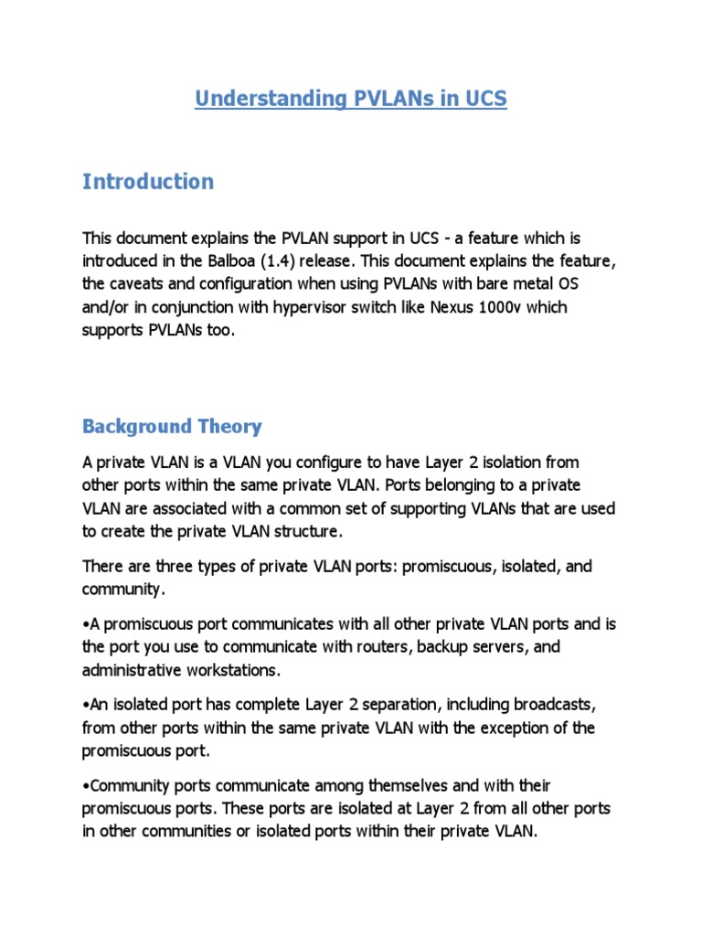Understanding Pvlans in Ucs: Background Theory | PDF | Internet ...