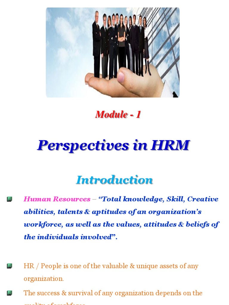 HRM Module - 1 | PDF | Human Resource Management | Human Resources