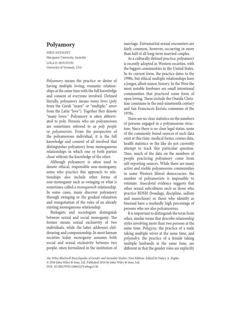 Polyamory: Polyamory Means The Practice or Desire of | PDF | Polyamory | Monogamy