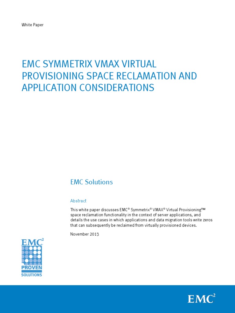 h6730 Virtual Provisioning Space Reclamation WP PDF | PDF | File System ...