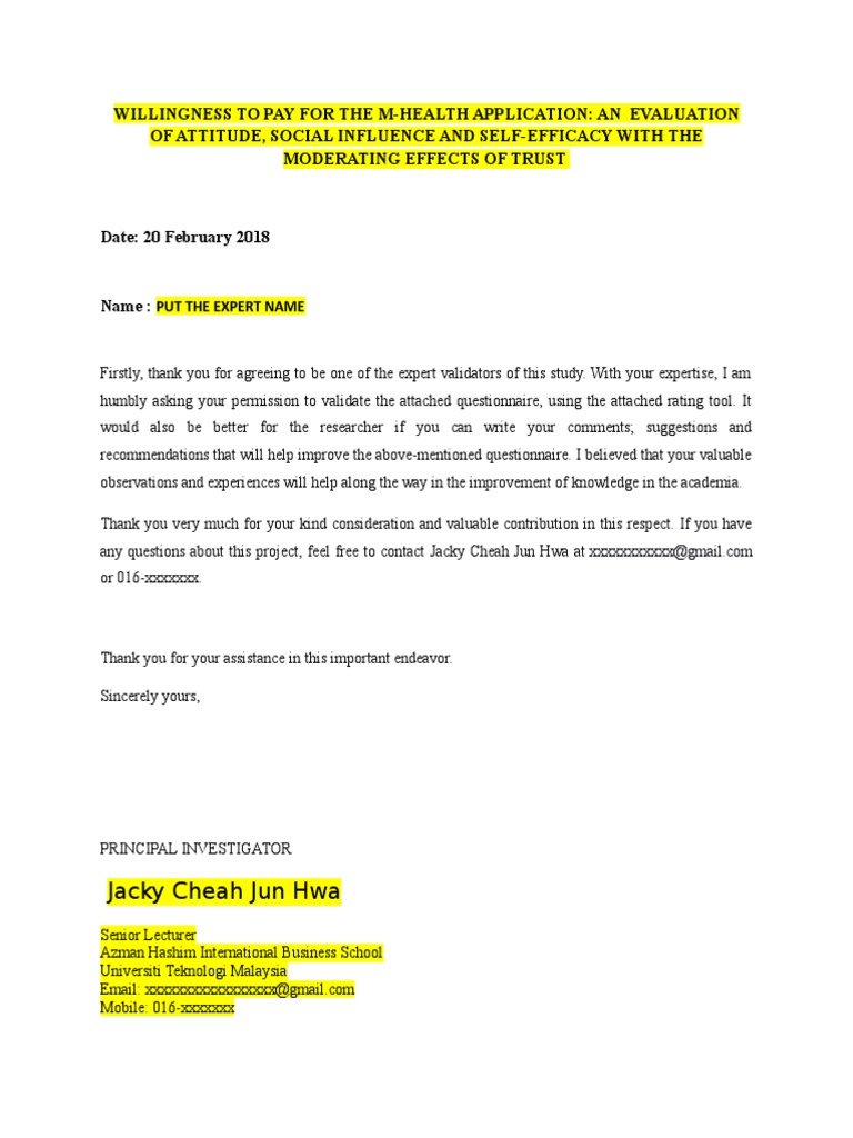 Expert Validity Form | PDF | Mobile App | Attitude (Psychology)