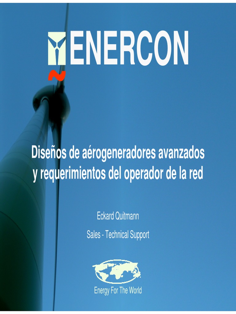 Enercon PDF | PDF | Turbina eólica | Energia electrica