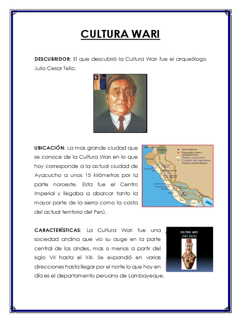 Cultura Wari | PDF | Cultura (general) | Arqueología