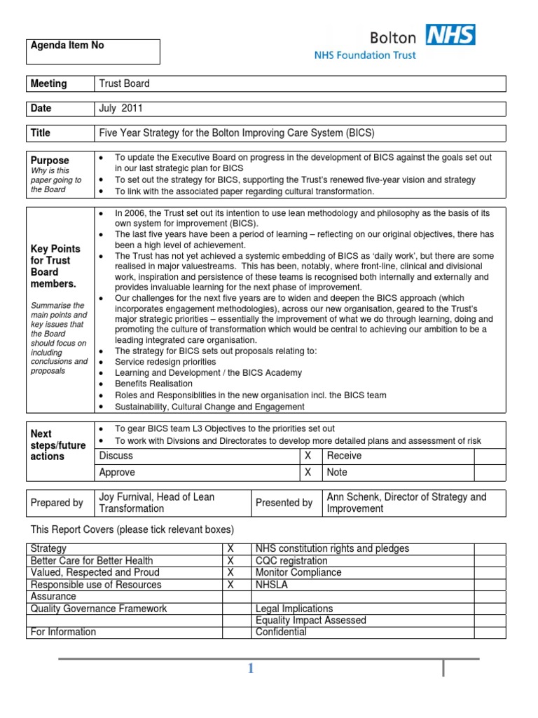 Bics Strategy 2011 2016 PDF | PDF | Health Care | Lean Manufacturing
