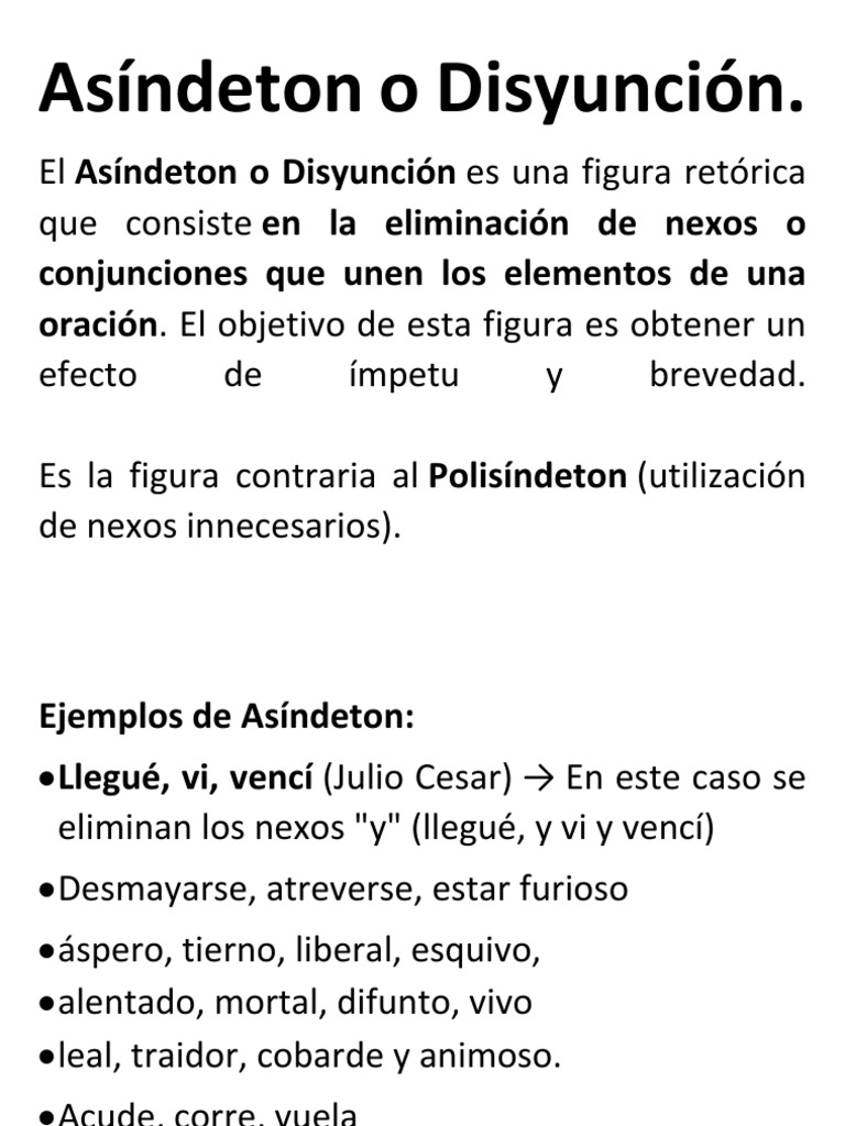 Definición y Ejemplos de Asíndeton | PDF