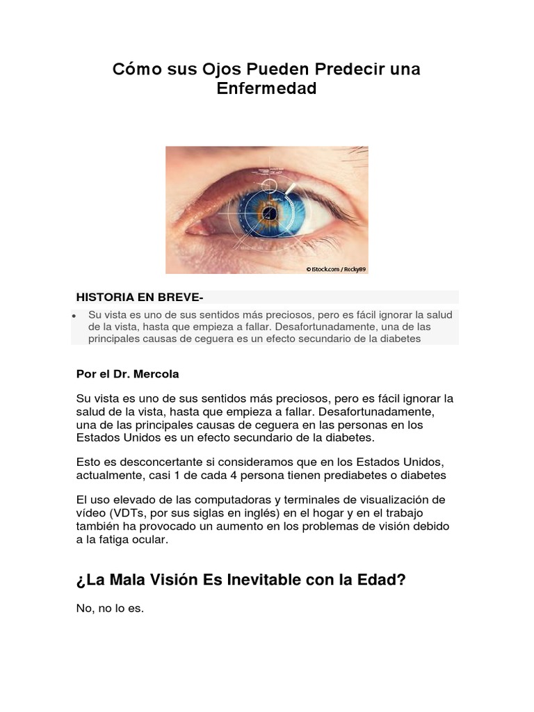 Cómo Sus Ojos Pueden Predecir Una Enfermedad: ¿La Mala Visión Es ...