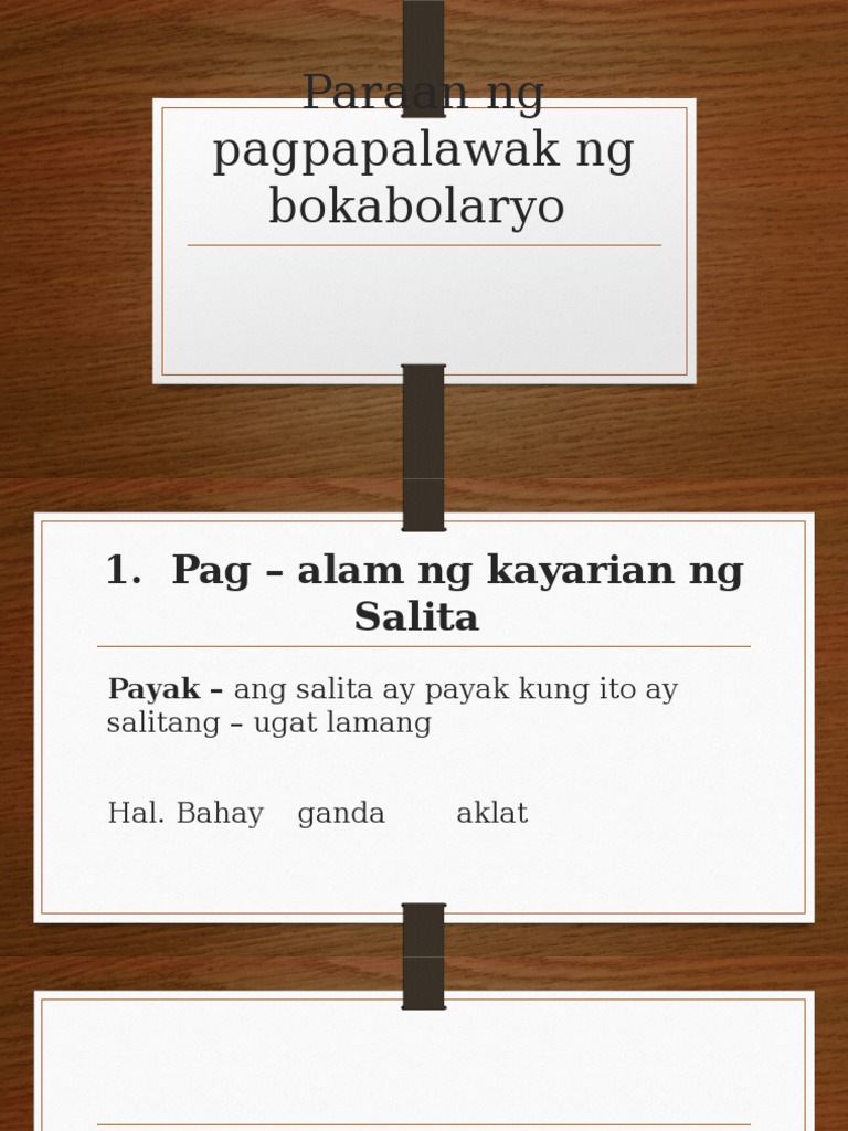 Paraan NG Pagpapalawak NG Bokabolaryo | PDF