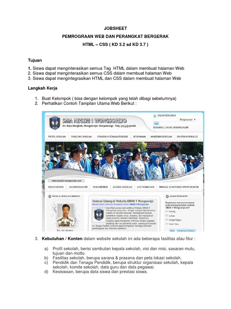 Jobsheet HTML Css | PDF