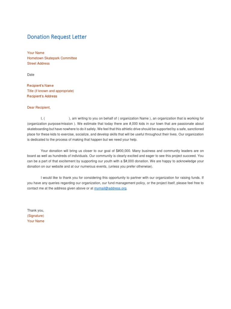 Donation Request Letter 11 | PDF