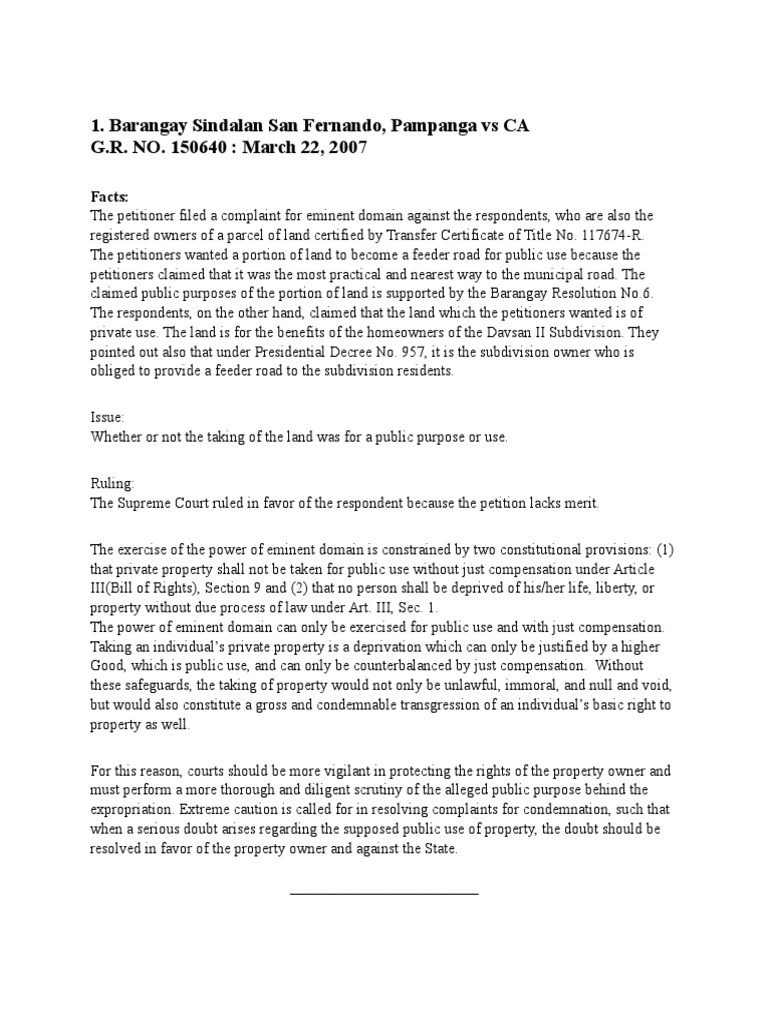 Eminent Domain | PDF | Just Compensation | Eminent Domain