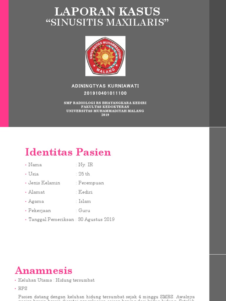 Laporan Kasus - Sinusitis Maksilaris | PDF