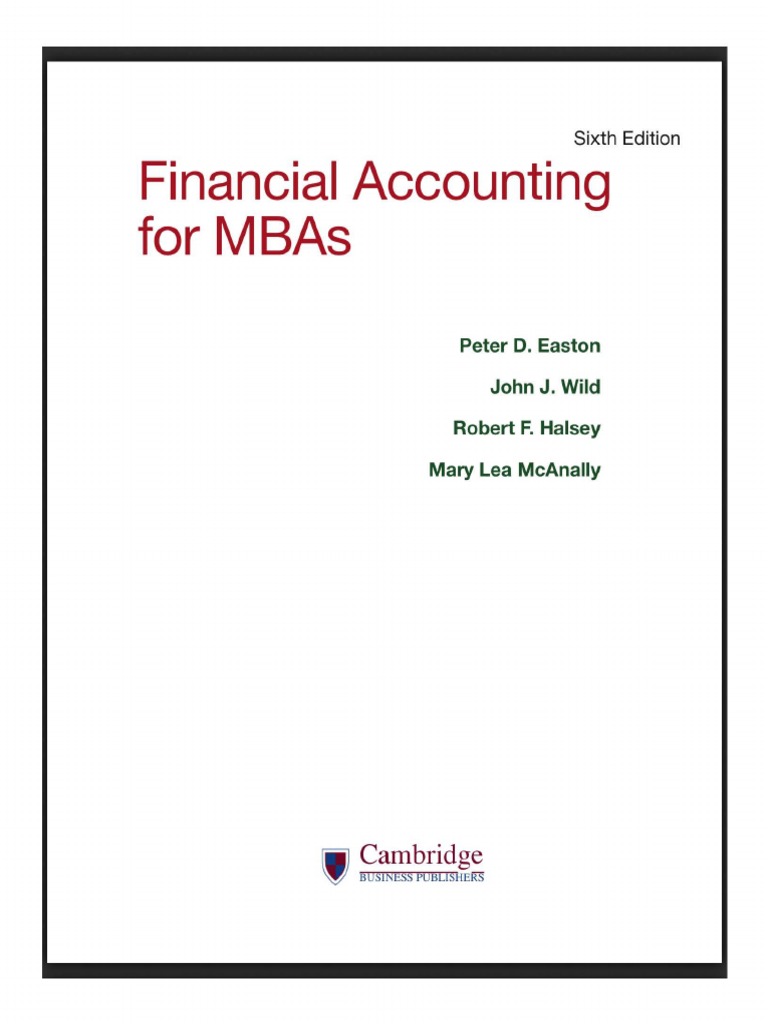 Book Financial Accounting For MBAs | PDF | Master Of Business Administration | Financial Statement