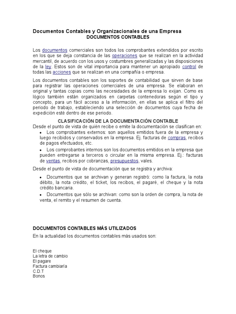 Documentos Contables de Una Empresa | PDF | Contabilidad | Pagaré