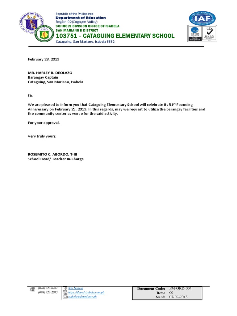 Request Letter To Capt | PDF