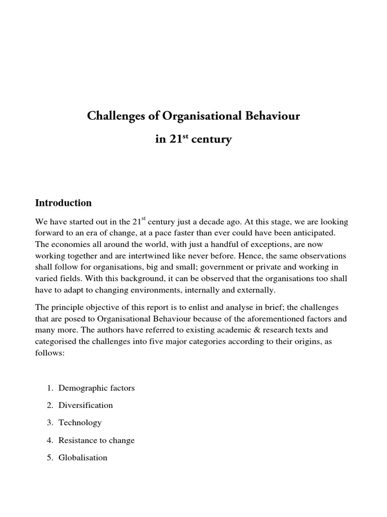 Challenges of Organisational Behaviour U PDF | PDF | Telecommuting ...