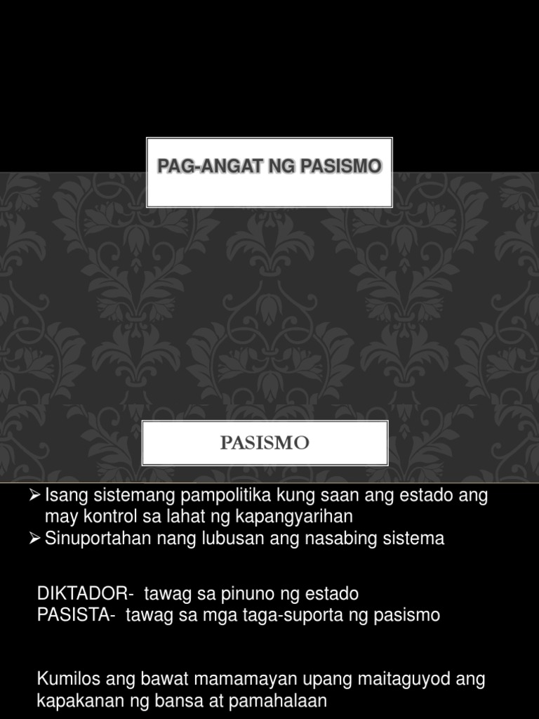 Pag-Angat NG Pasismo | PDF