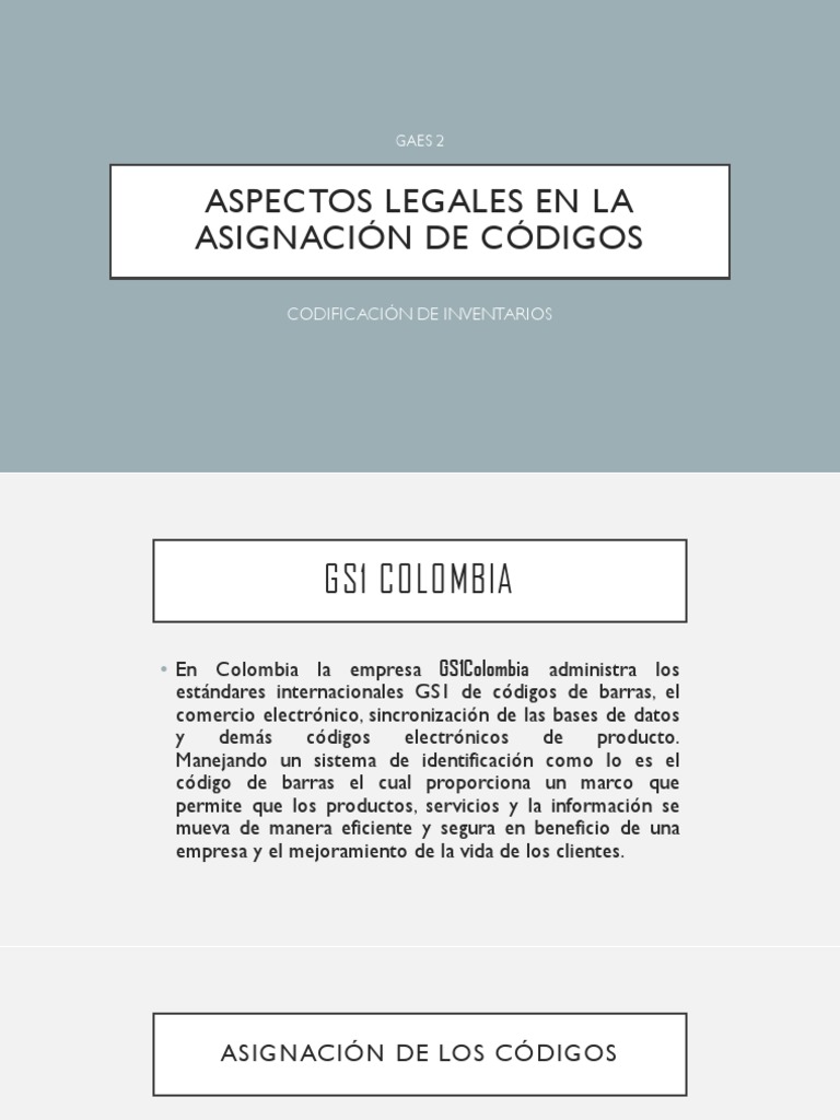 Aspectos Legales en La Asignación de Códigos | PDF | Producto (Negocio ...