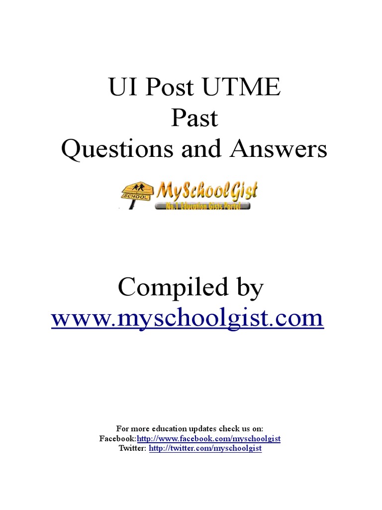Ui Post Utme Past Questions and Answers: For More Education Updates ...