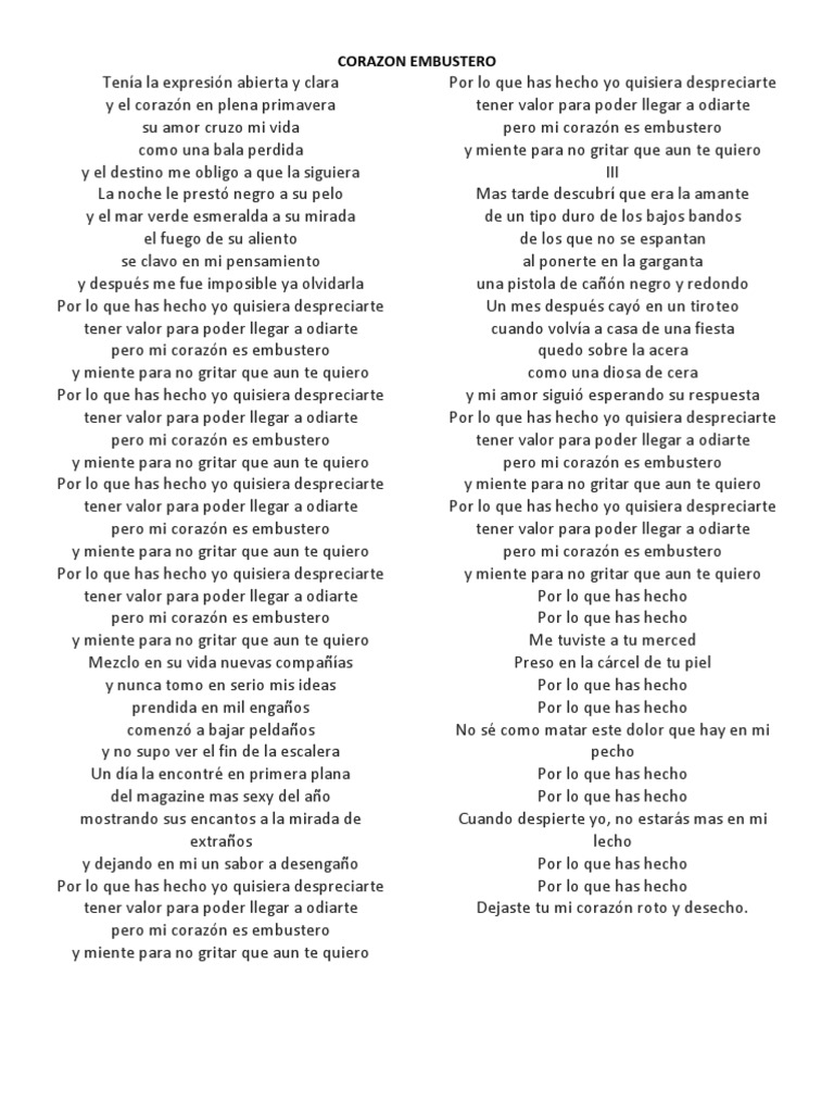 Corazon Embustero | PDF