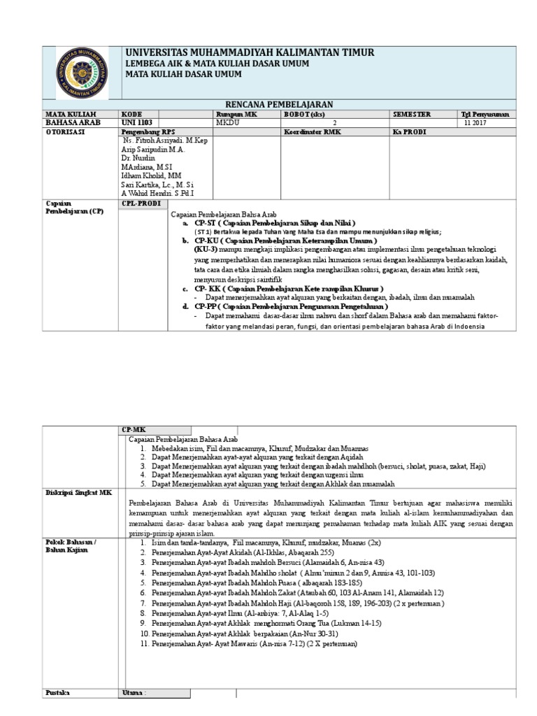 RPM Dan Rps Bahasa Arab | PDF