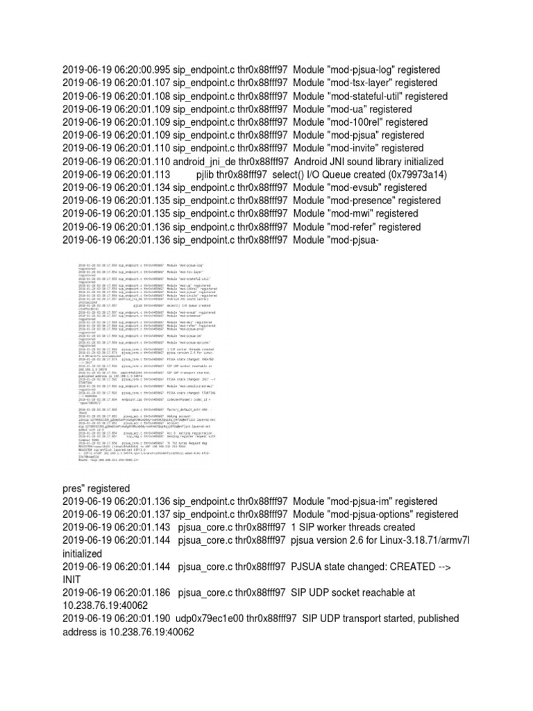 Sip Log | PDF | Session Initiation Protocol | Transmission Control Protocol